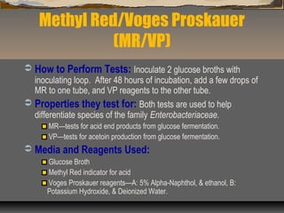 Media biochemical tests | PPT