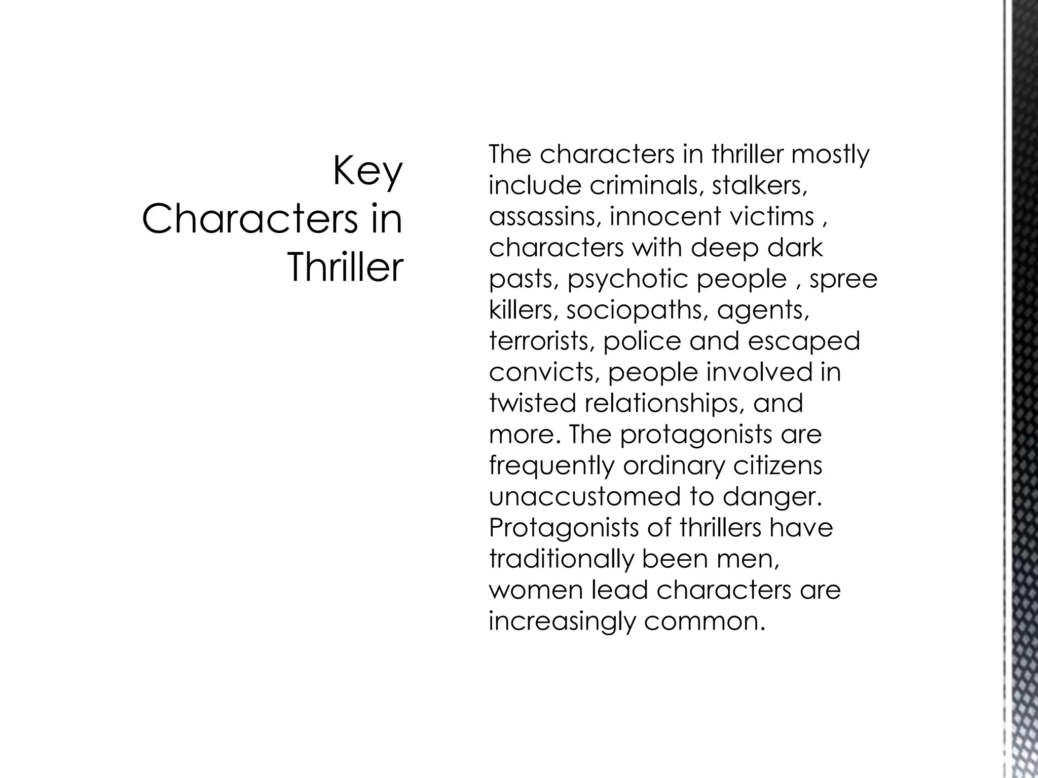 Thriller Genres | PPTX