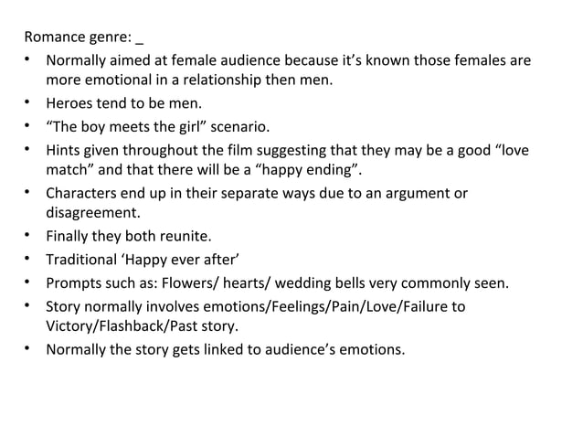 Typical conventions of Romance | PPT | Romance | Genres