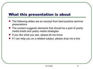 Media Brief And Strategy Checklist | PPT