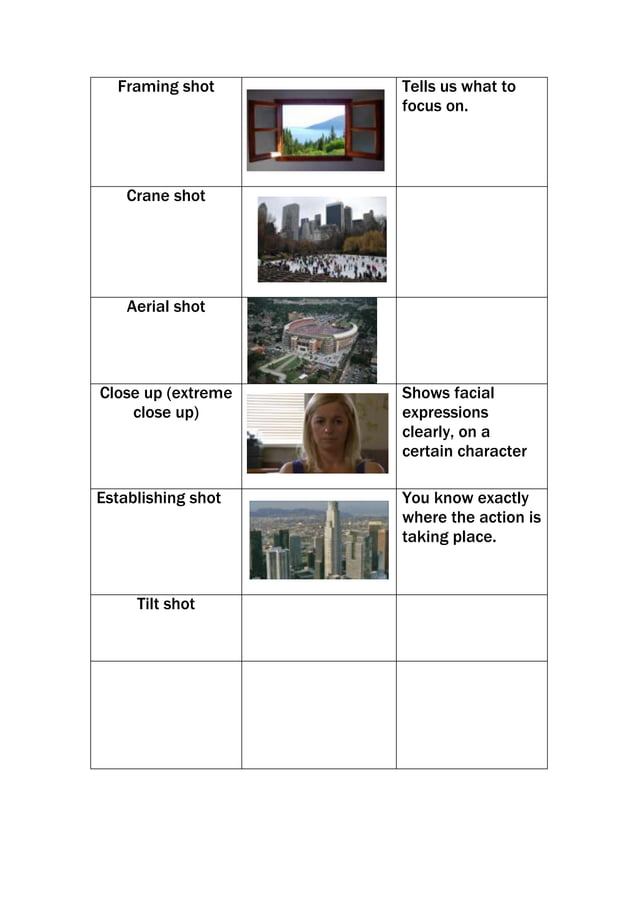 Media camera angles | DOCX