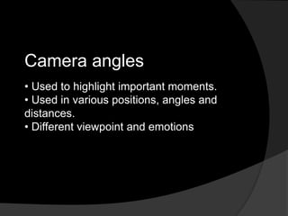 Camera Angles & Camera Movements | PPTX