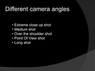 Camera Angles & Camera Movements | PPTX