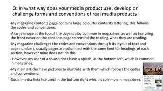 Media college magazine evaluation 2 | PPTX