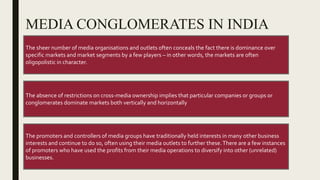 Media conglomerate type of ownership pattern | PPTX