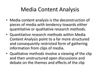 Media content analysis and reporting | PPT