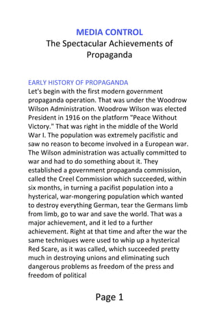 MEDIA CONTROL - Noam Chomsky | PDF