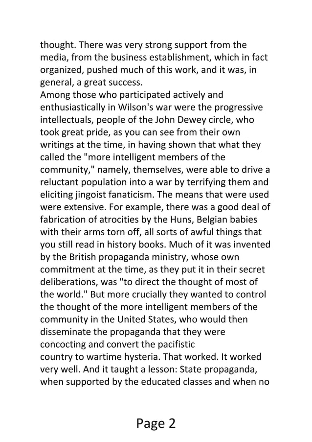 MEDIA CONTROL - Noam Chomsky | PDF