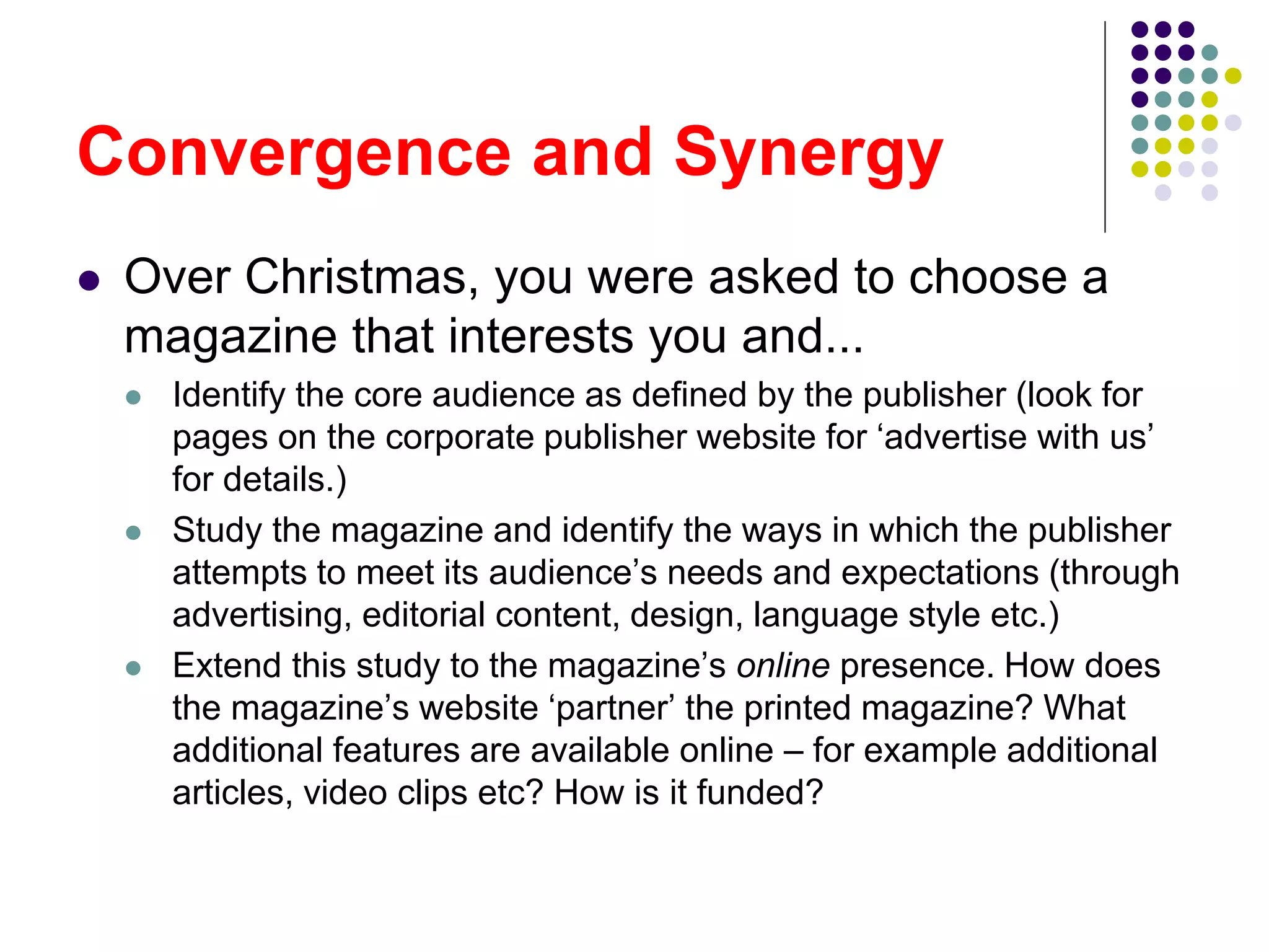 Media convergence magazines | PPT