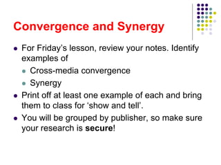 Media convergence magazines | PPT