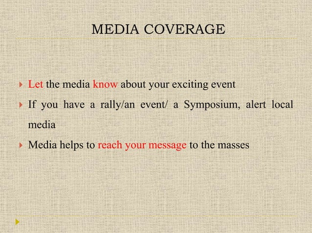 Media coverage of event management | PPTX | Social Networking | Internet