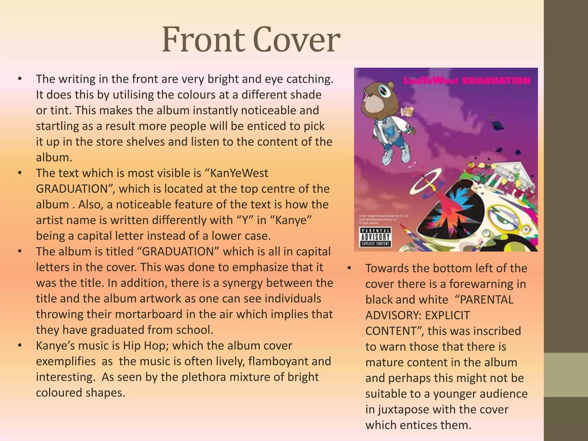 Digipak analysis Kanye | PPT