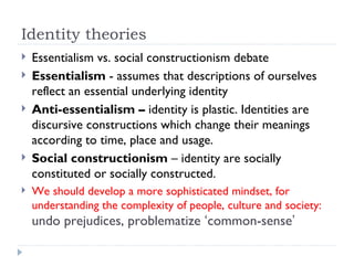 Media, culture and identity | PPT