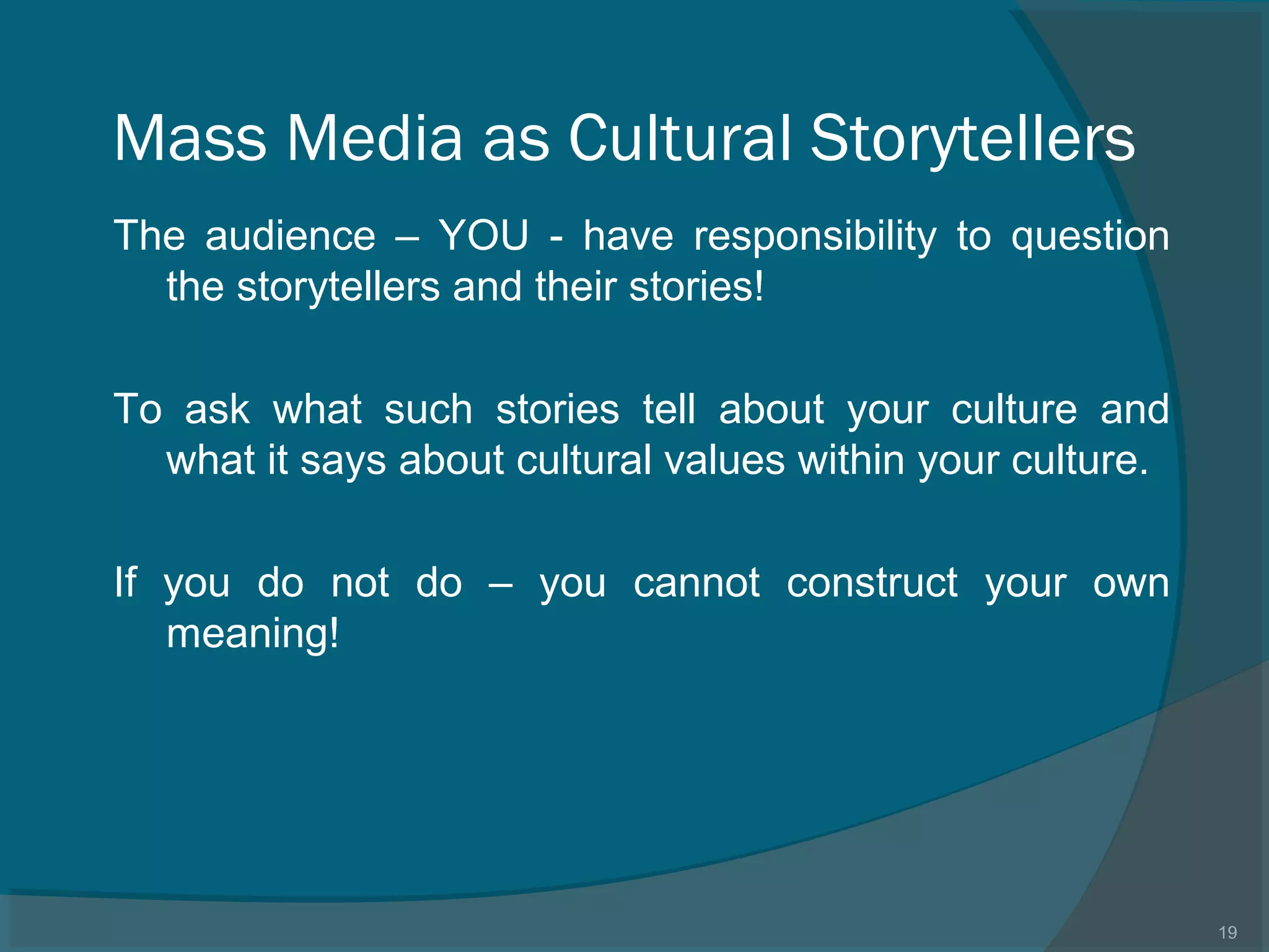 Media culture & society | PPT | Technology & Computing