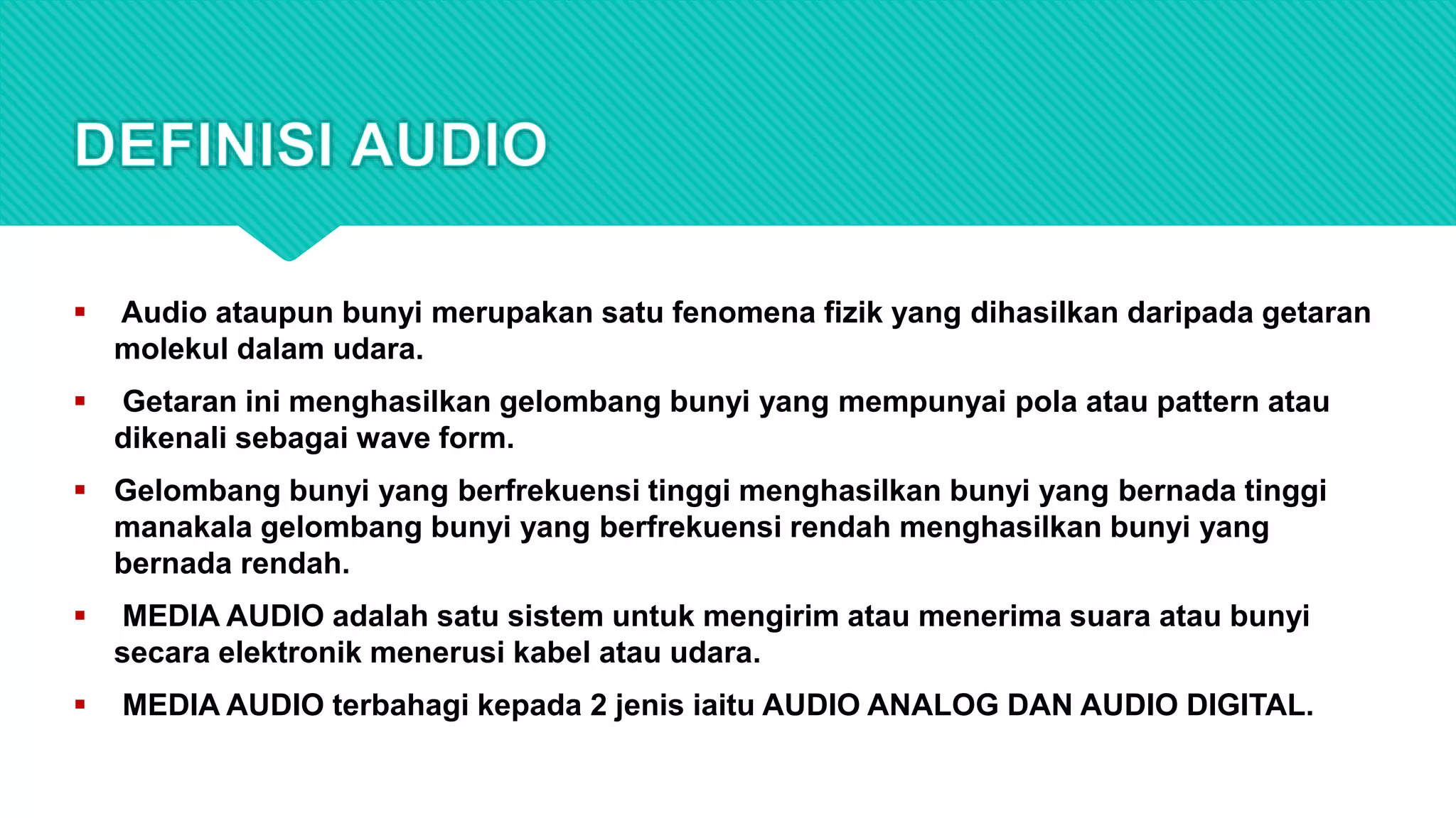 PENGGUNAAN MEDIA AUDIO, VIDEO DAN ANIMASI DALAM PDPC | PPTX