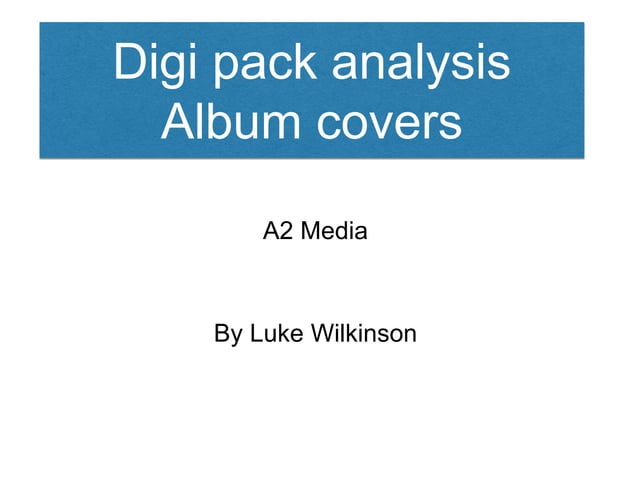 Media digi pack music albums | PPTX