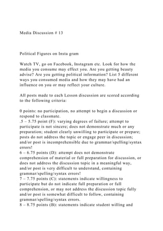 Media Discussion # 13Political Figures on Insta gram W.docx