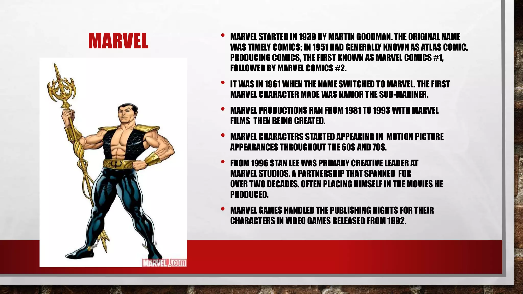 Disney and Marvel Research Presentation | PPT
