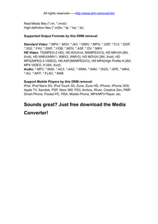 Media drm removal | DOC