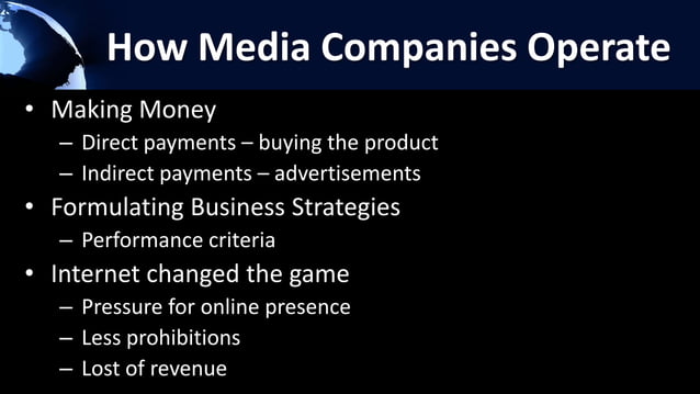 Media economics and the global marketplace | PPT