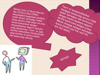 Media equation theory | PPTX