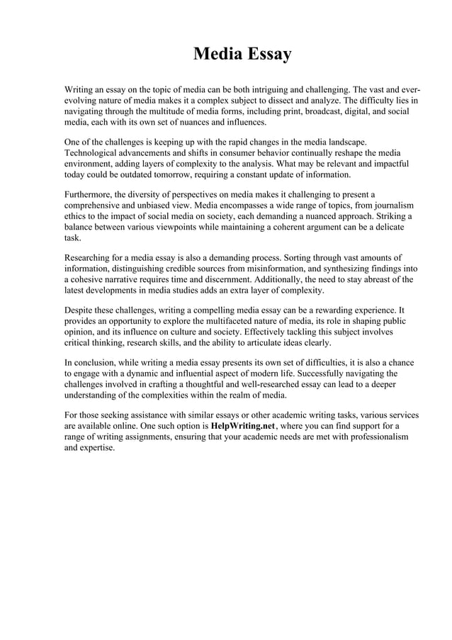 Media Essay. Texas A&M University at Galveston | PDF