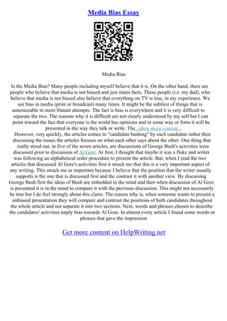 Media Essay Examples | PDF