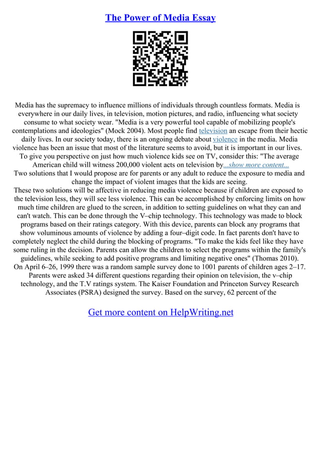 Media Essay Writing | PDF