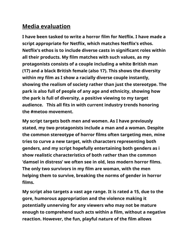 Media evaluation for my media coursework | PDF