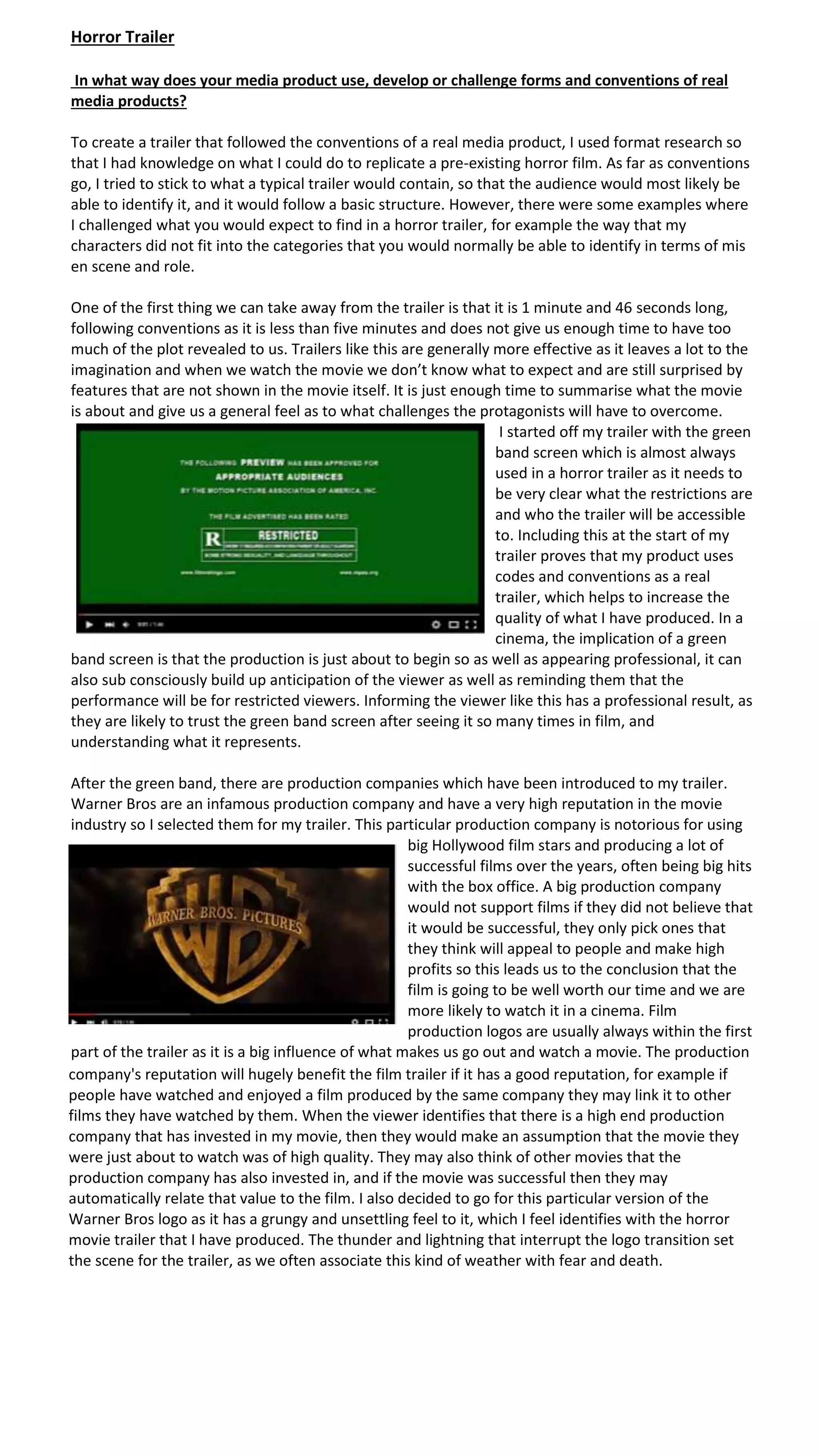 Media evaluation of trailer | PPTX