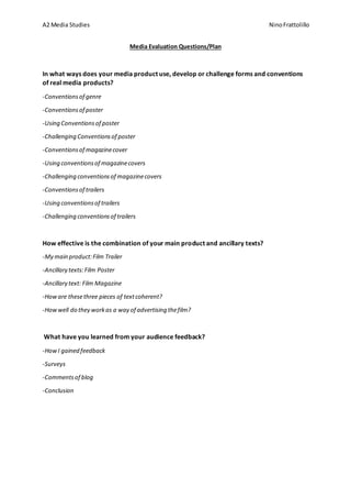 Media evaluation plan | DOCX