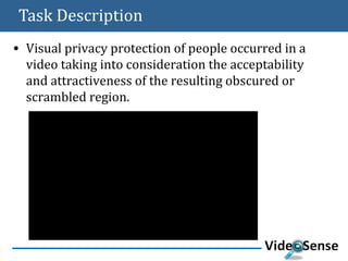Overview of MediaEval 2012 Visual Privacy Task | PPT | Search | Internet