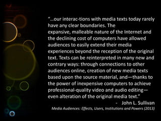 Media fandom and audience subcultures | PPTX