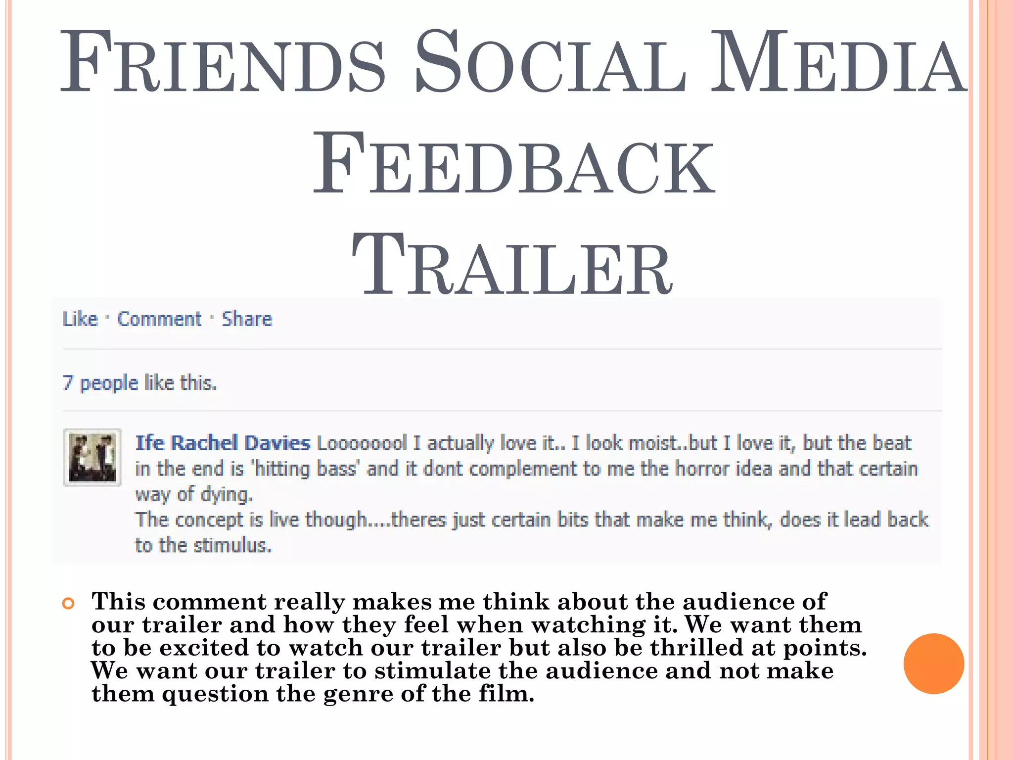 Media feedack presentation | PPTX | Movies | Entertainment