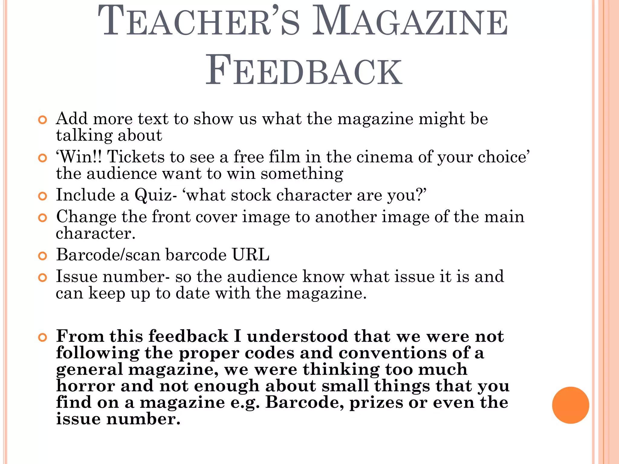 Media feedack presentation | PPTX | Movies | Entertainment