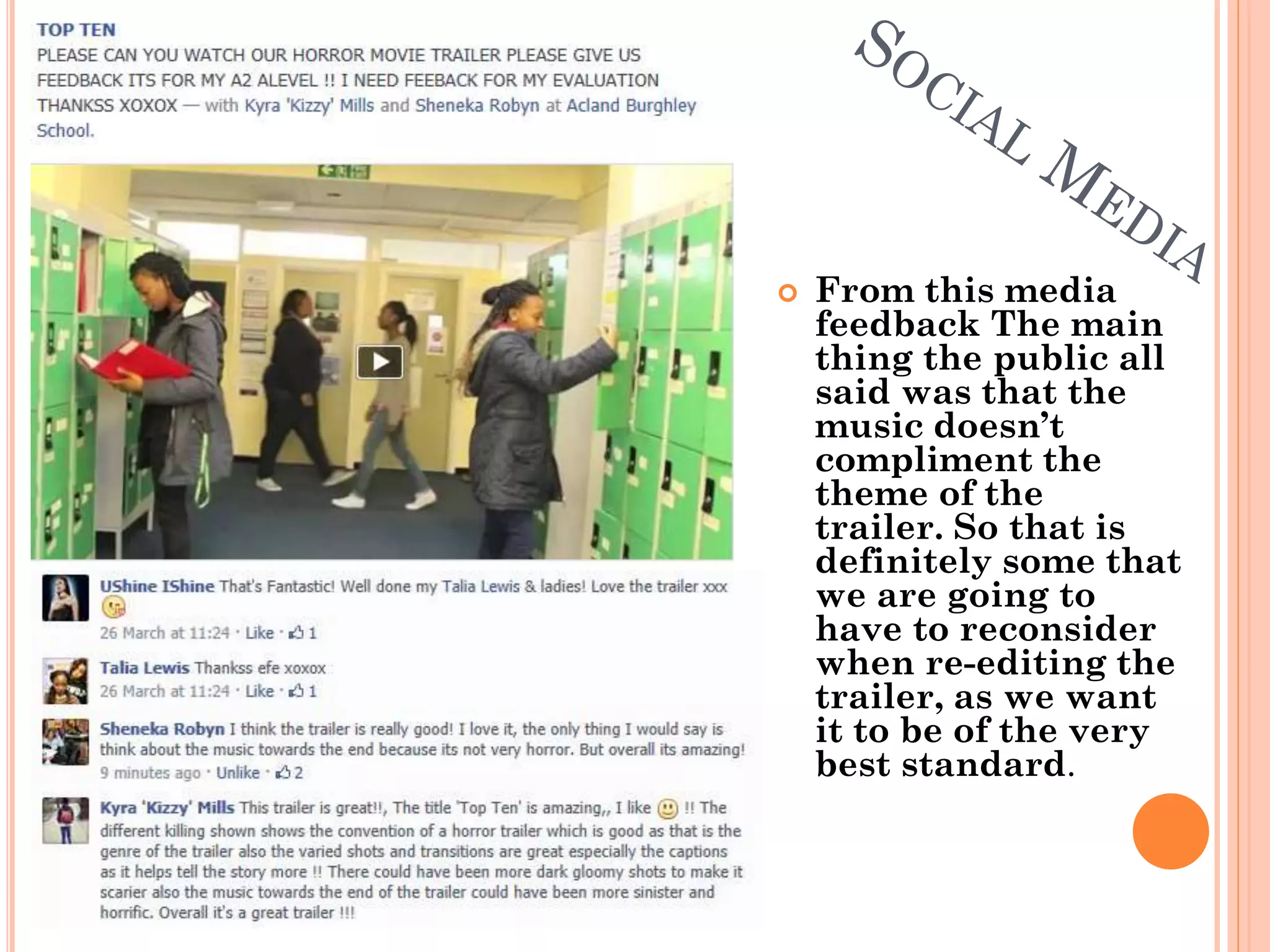 Media feedack presentation | PPTX | Movies | Entertainment