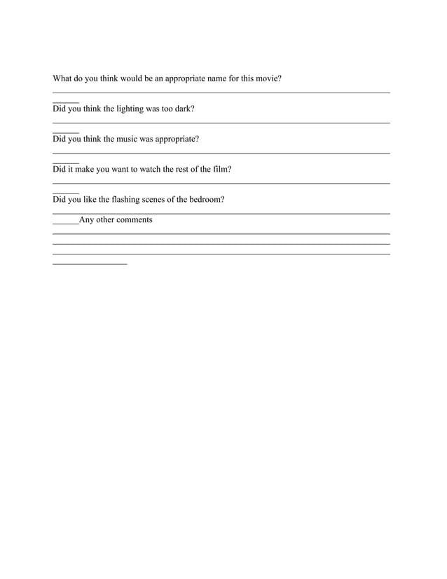 Media feedback questionnaire | RTF