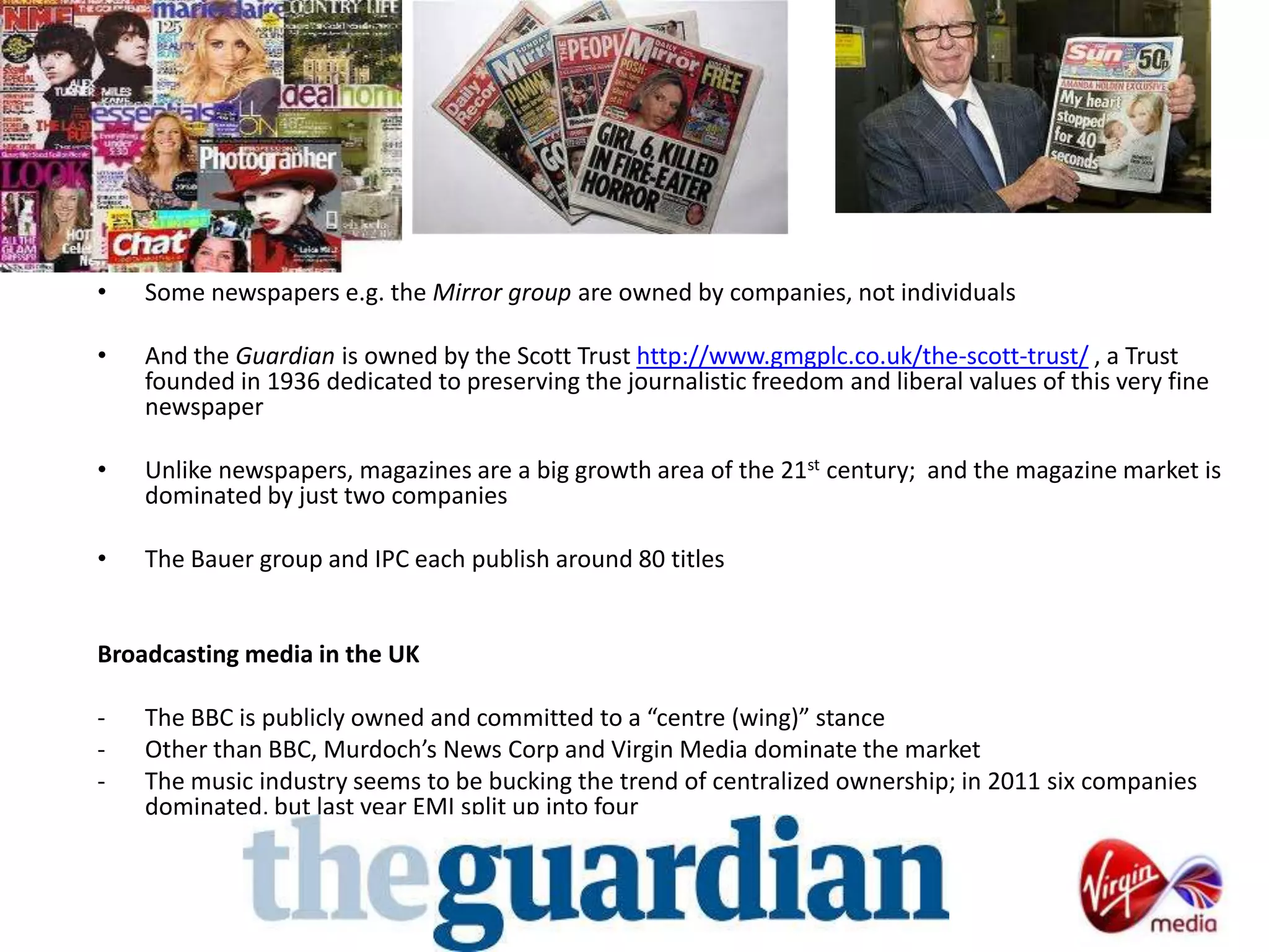 Sociology of the mass media: Media forms, ownership and control | PPTX