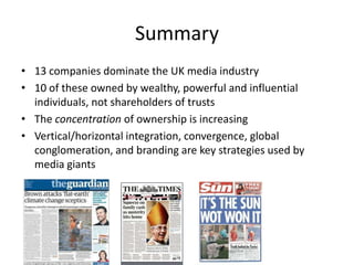 Sociology of the mass media: Media forms, ownership and control | PPTX