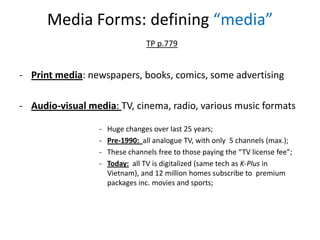 Sociology of the mass media: Media forms, ownership and control | PPTX