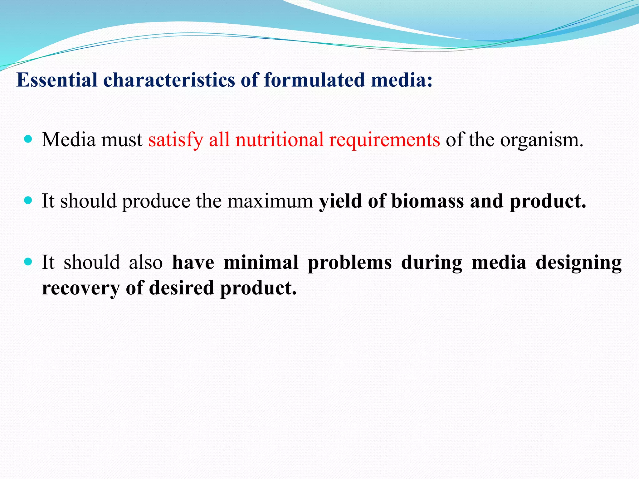 Media formulation, media constituents | PPTX