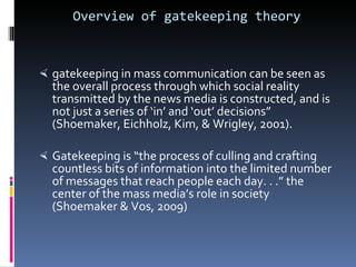 Media gate keeping theory | PPT