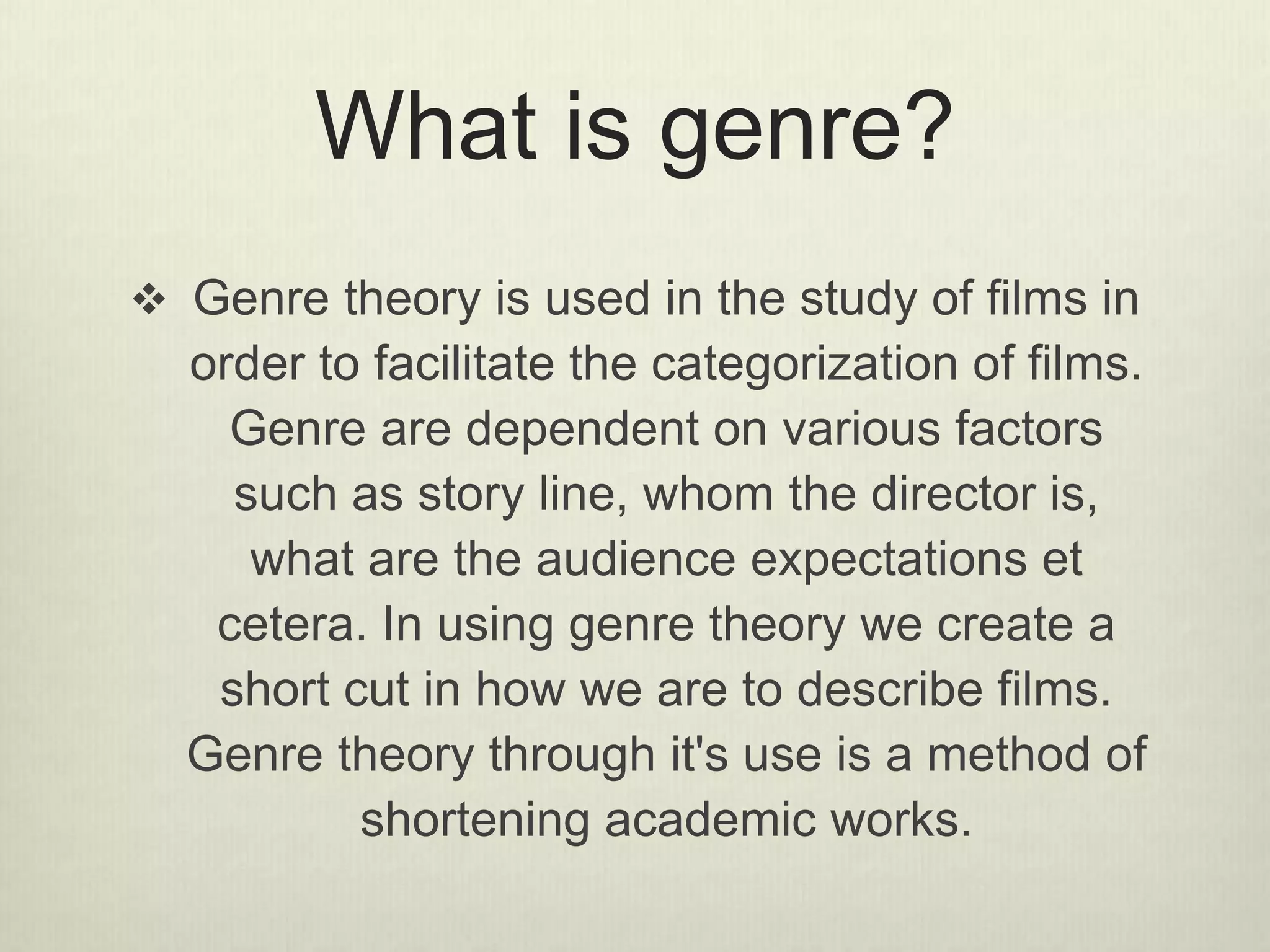 Genre Theory | PPTX | Musicals | Genres