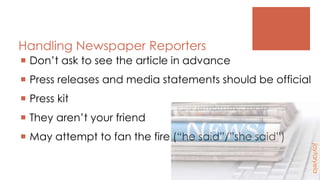 Media Handling and Crisis Management | PPTX