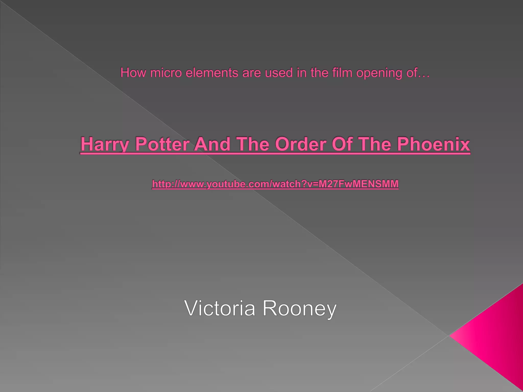 Media Harry Potter Opening Scene | PPTX | Movies | Entertainment