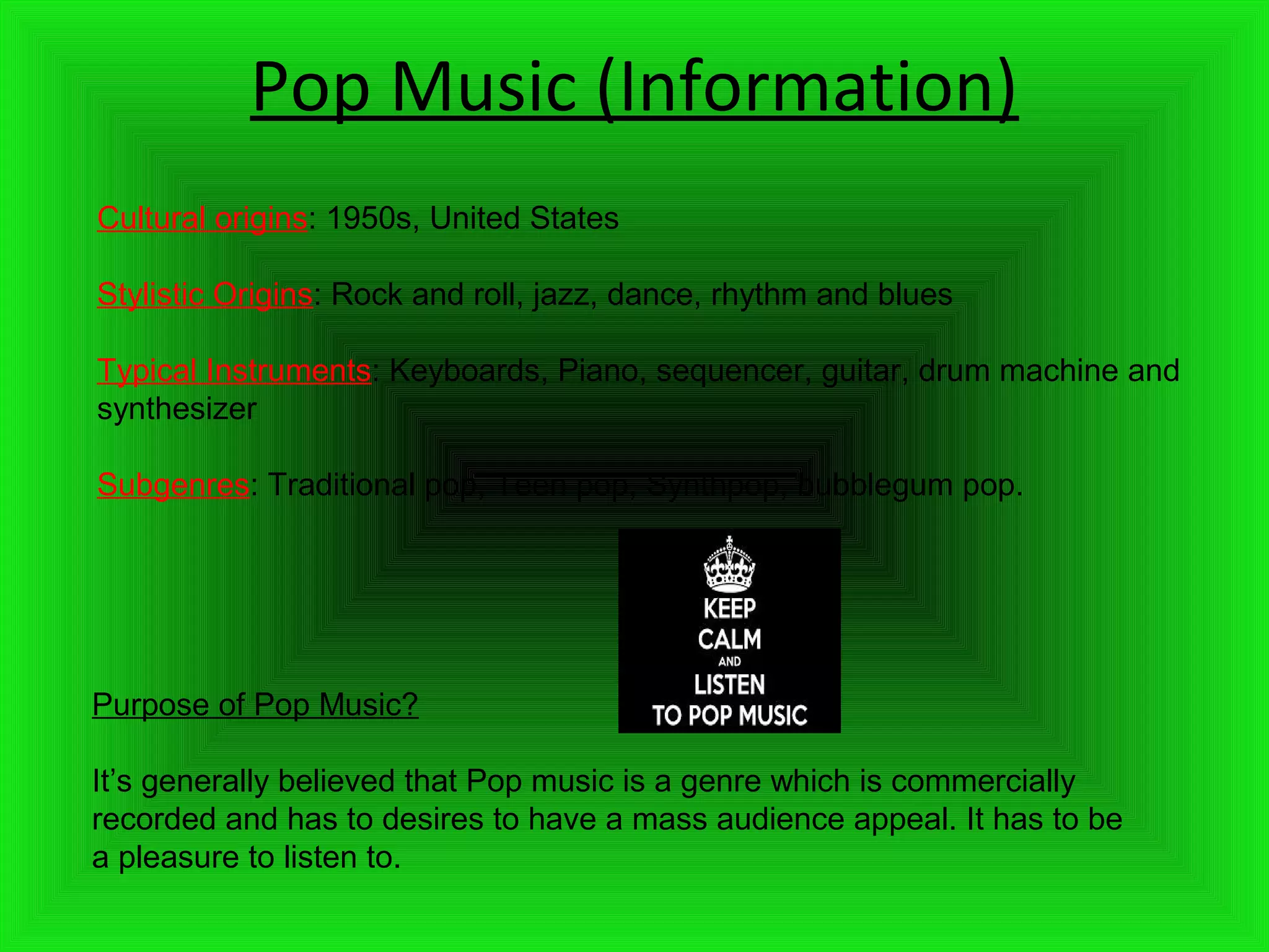 GENRE (POP) | PPT