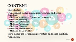 Media in confict prevention and peace building | PPTX