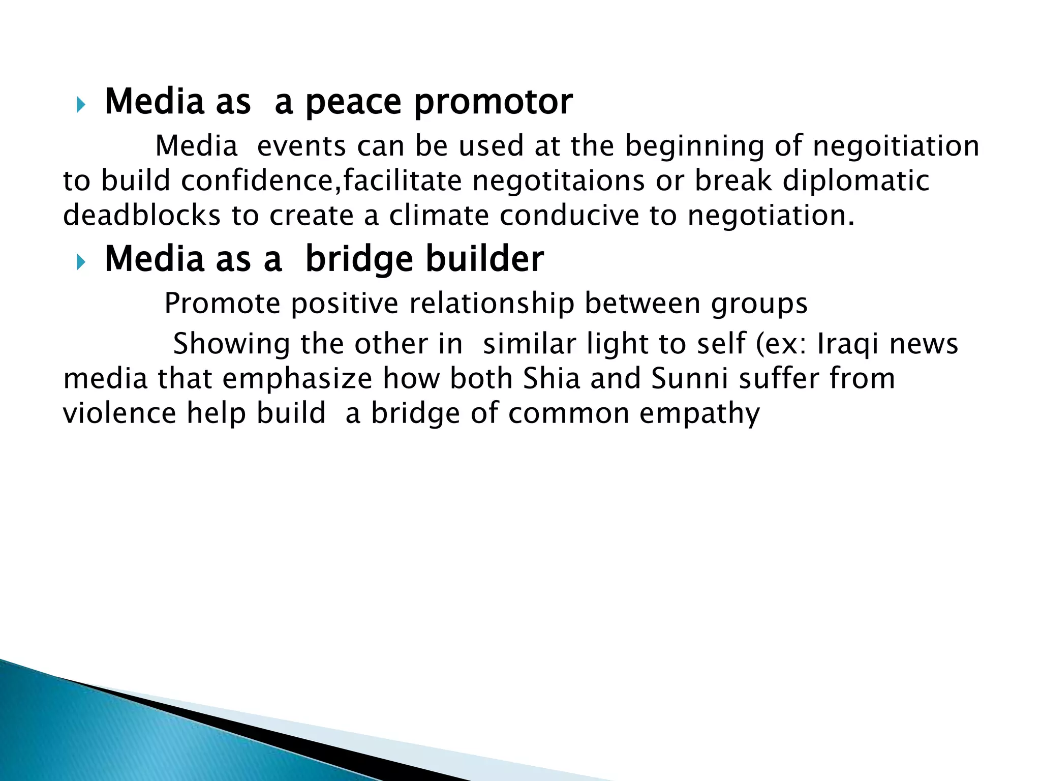 Media in conflict prevention and peace building | PPTX