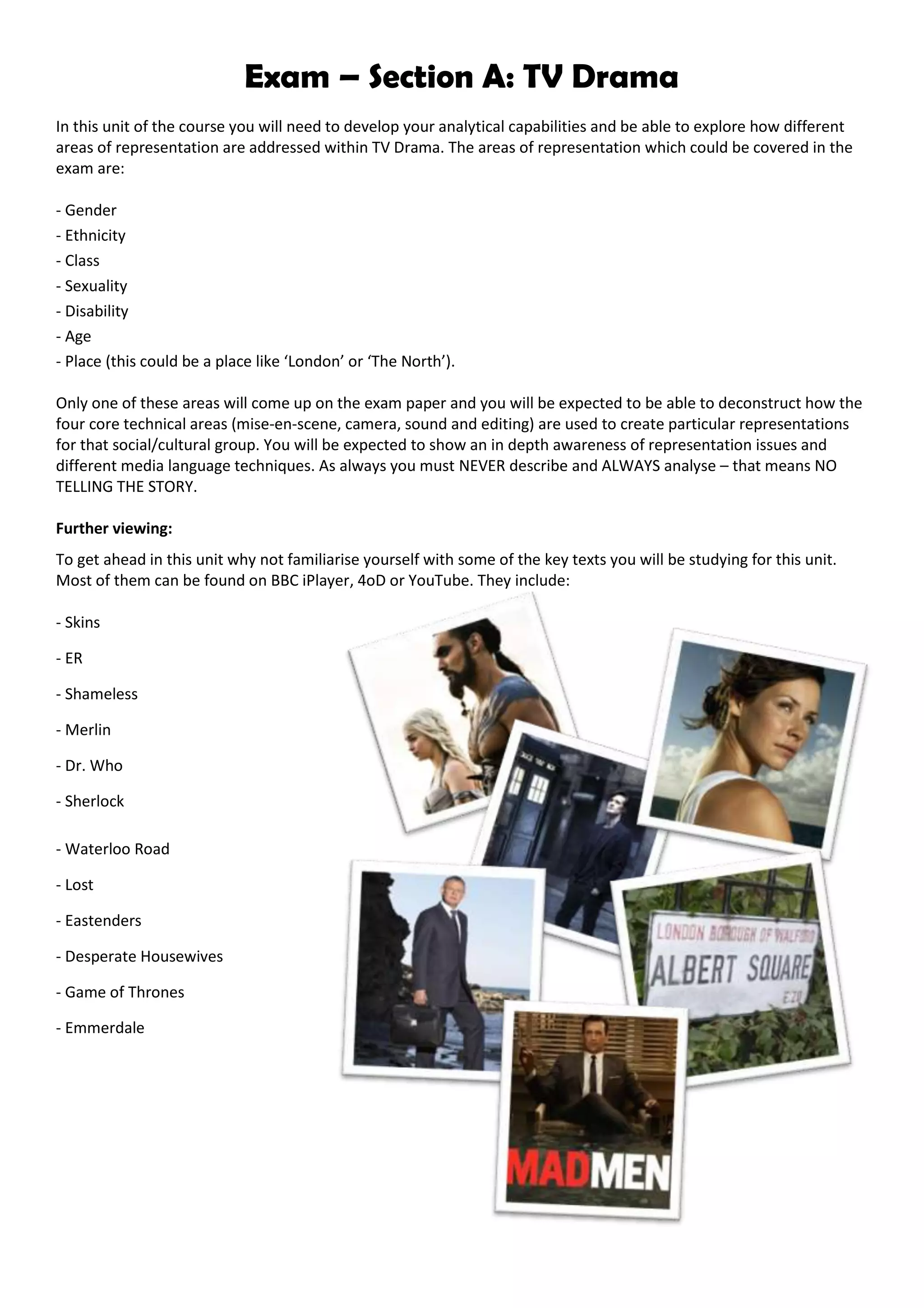 A Level Media Studies - Induction Booklet | DOCX