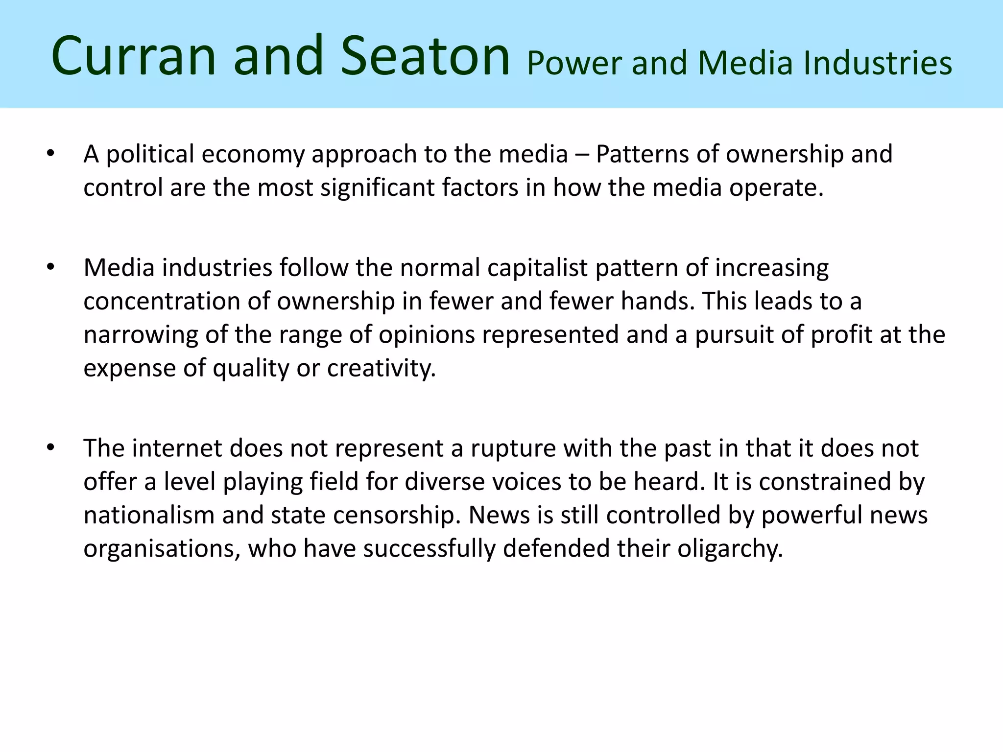 Media industries theories | PPTX